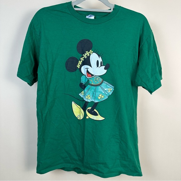 Disney | Tops | Disney Minnie Mouse Irish Tshirt Unisex M Green | Poshmark